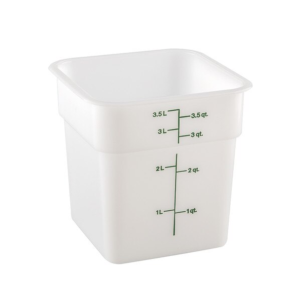 Cambro 4SFSP148 | CamSquare 4 Quart White Poly Food Storage Container